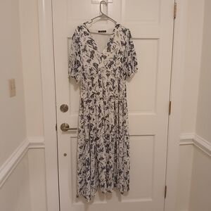 Simplee Apparel | Dresses | Simplee Navy And White Floral Maxi Dress ...